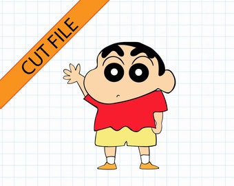 Clip Art & Image Files Scrapbooking Kawaii Shin chan Boy Layered SVG ...