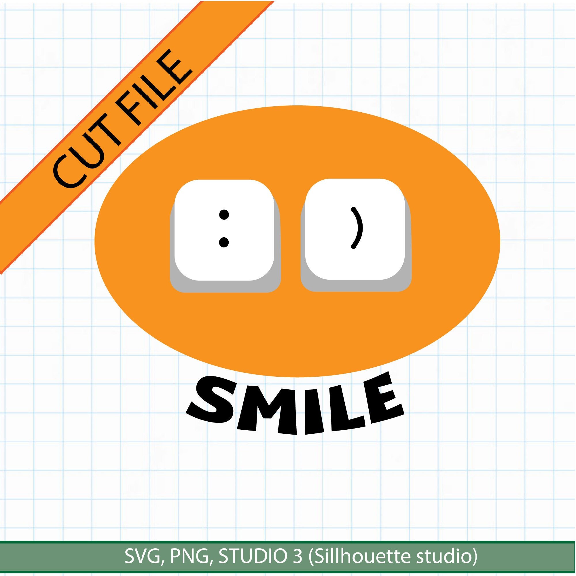 Smile :) SVG, Cut File, Png, Studio, Vector - Etsy