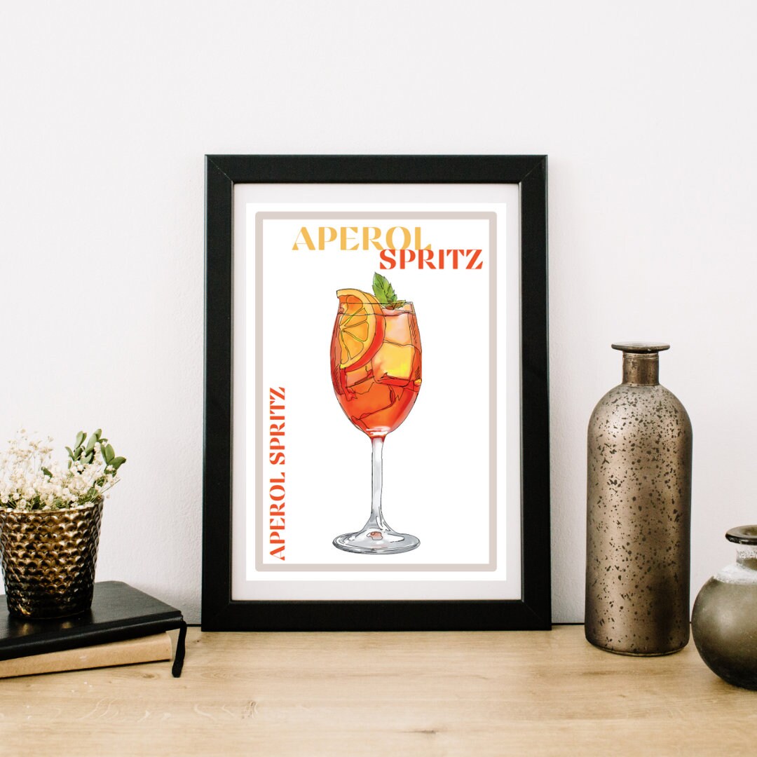 Aperol Spritz Paper Posterwall Art Cocktail Kitchen - Etsy