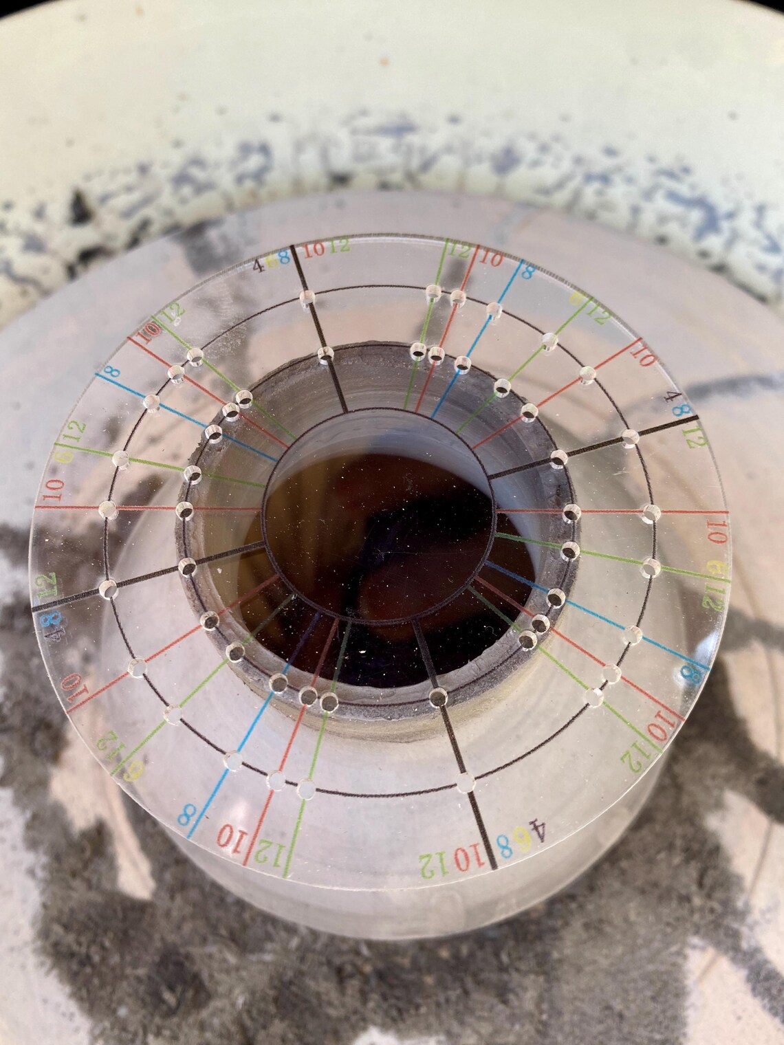 Pottery Measuring Tool - Transparent Circle Rule for Marking Sections ...