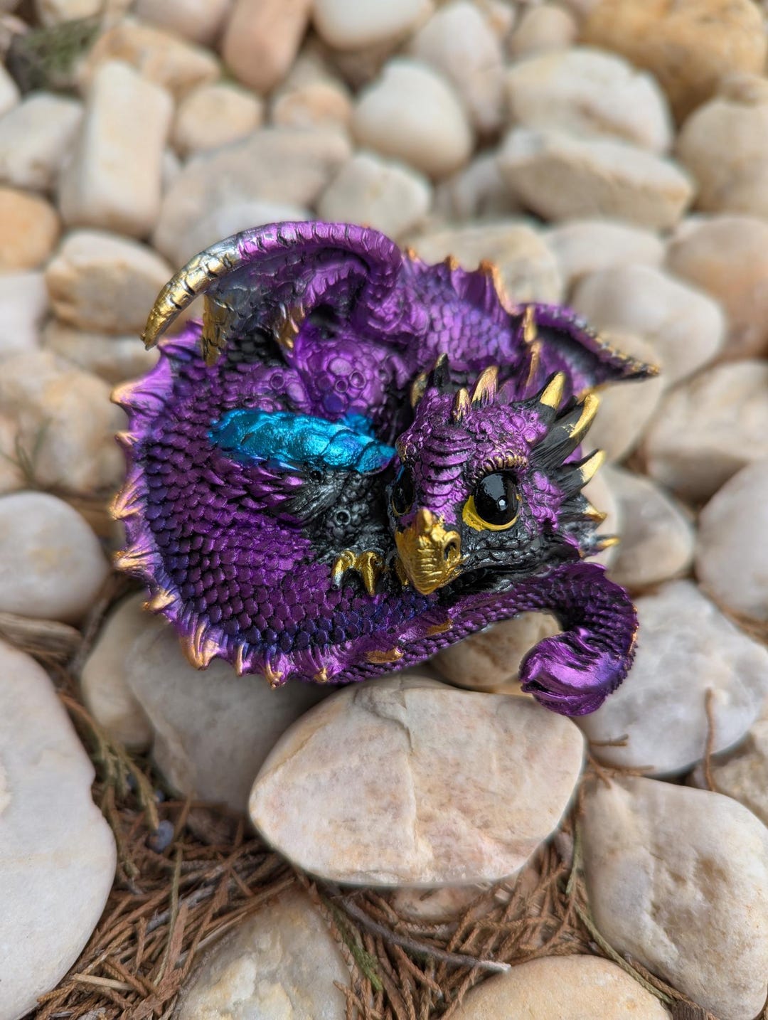 Curled up Dragon Pink Purple Spiritual Mystical Mythical Supernatural ...