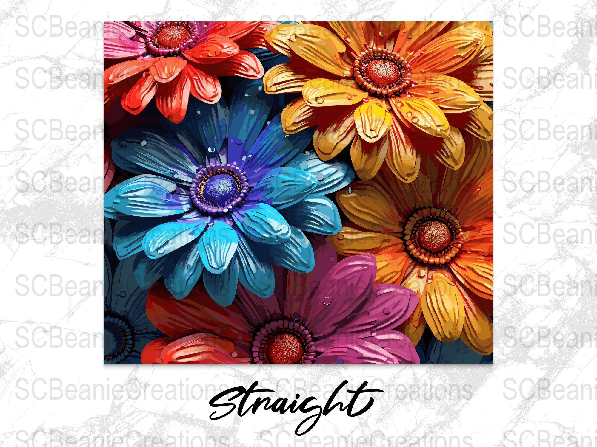 Neon 3d Gerber Daisies 20 Oz Sublimation Tumbler Design - Etsy