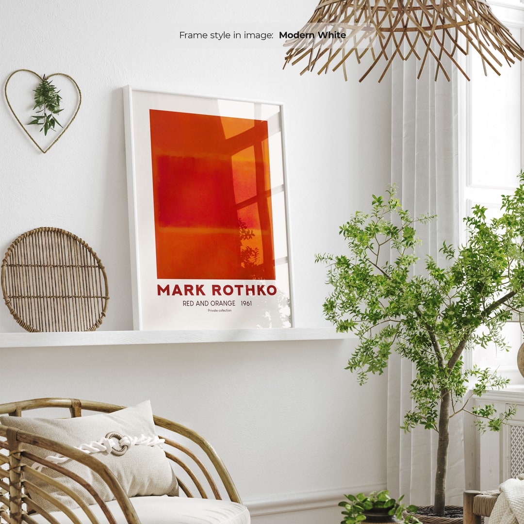 Mark Rothko Poster - Red and Orange | Frame Included | Abstract Wall ...