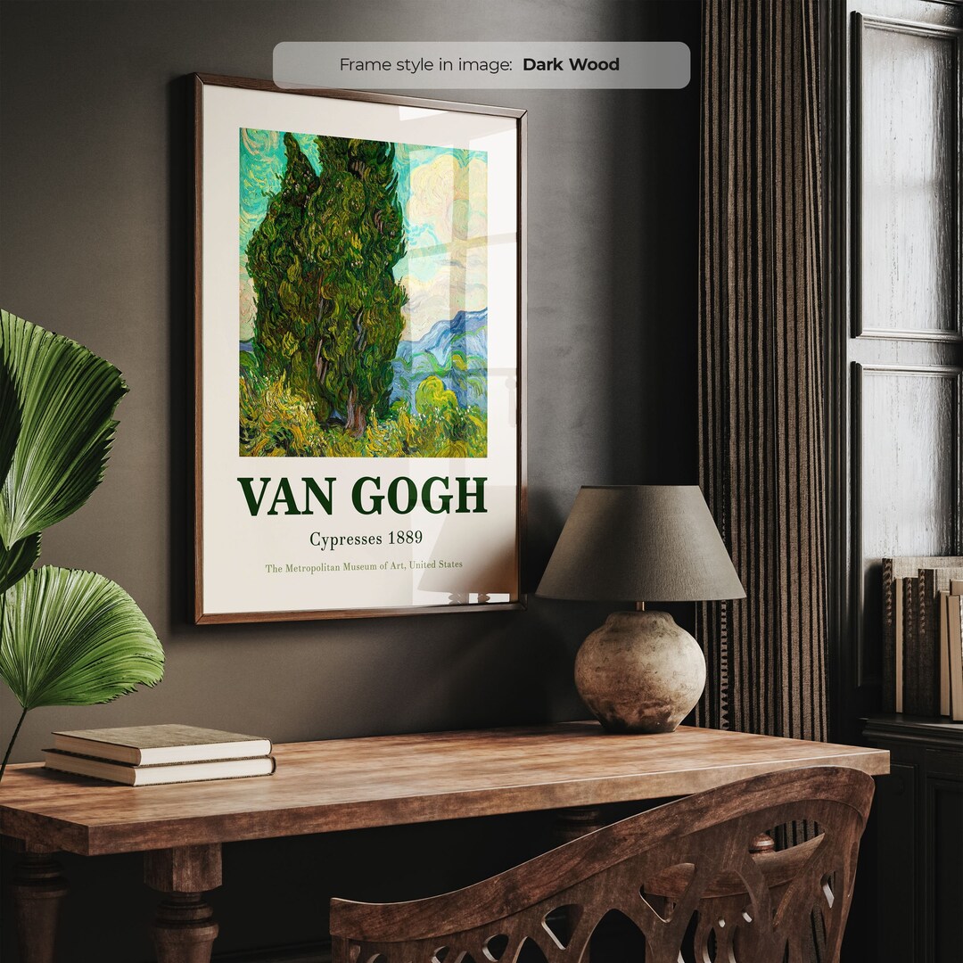 Cypresses (1889) - Vincent Van Gogh | Frame Included | Exhibition ...