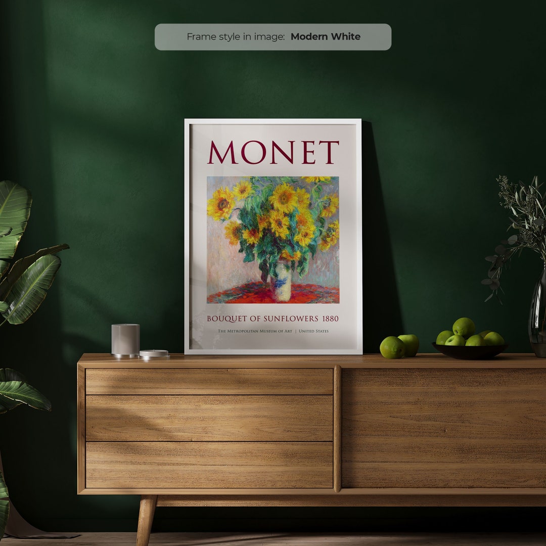 Bouquet of Sunflowers - Claude Monet | Frame Included | Monet Painting ...