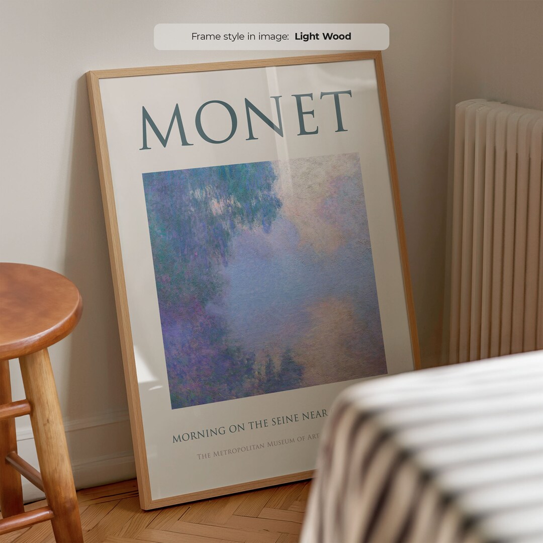 Morning on Seine Near Giverny - Claude Monet | Frame Included | Monet ...