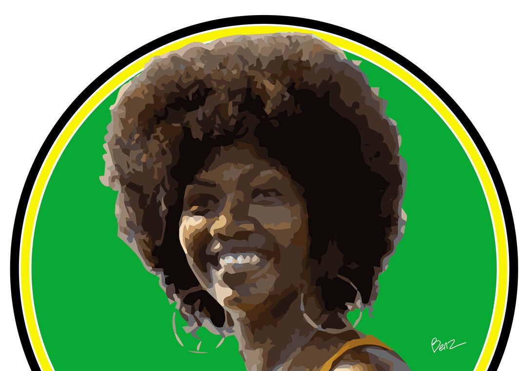 Reggae Themed Greeting Card. Digital Rework Marcia Griffiths. - Etsy