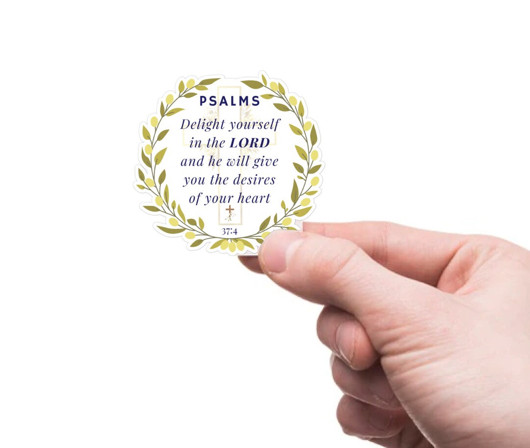 Bible Verse Sticker, Vinyl Sticker, Waterproof | Psalm 37:4 - Etsy
