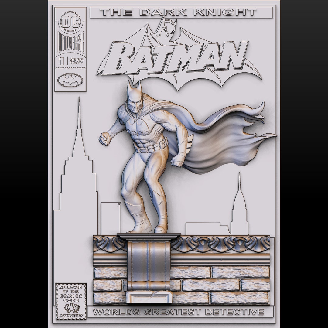 Relieve de portada de cómic, modelo 3D STL para enrutador CNC, grabador ...