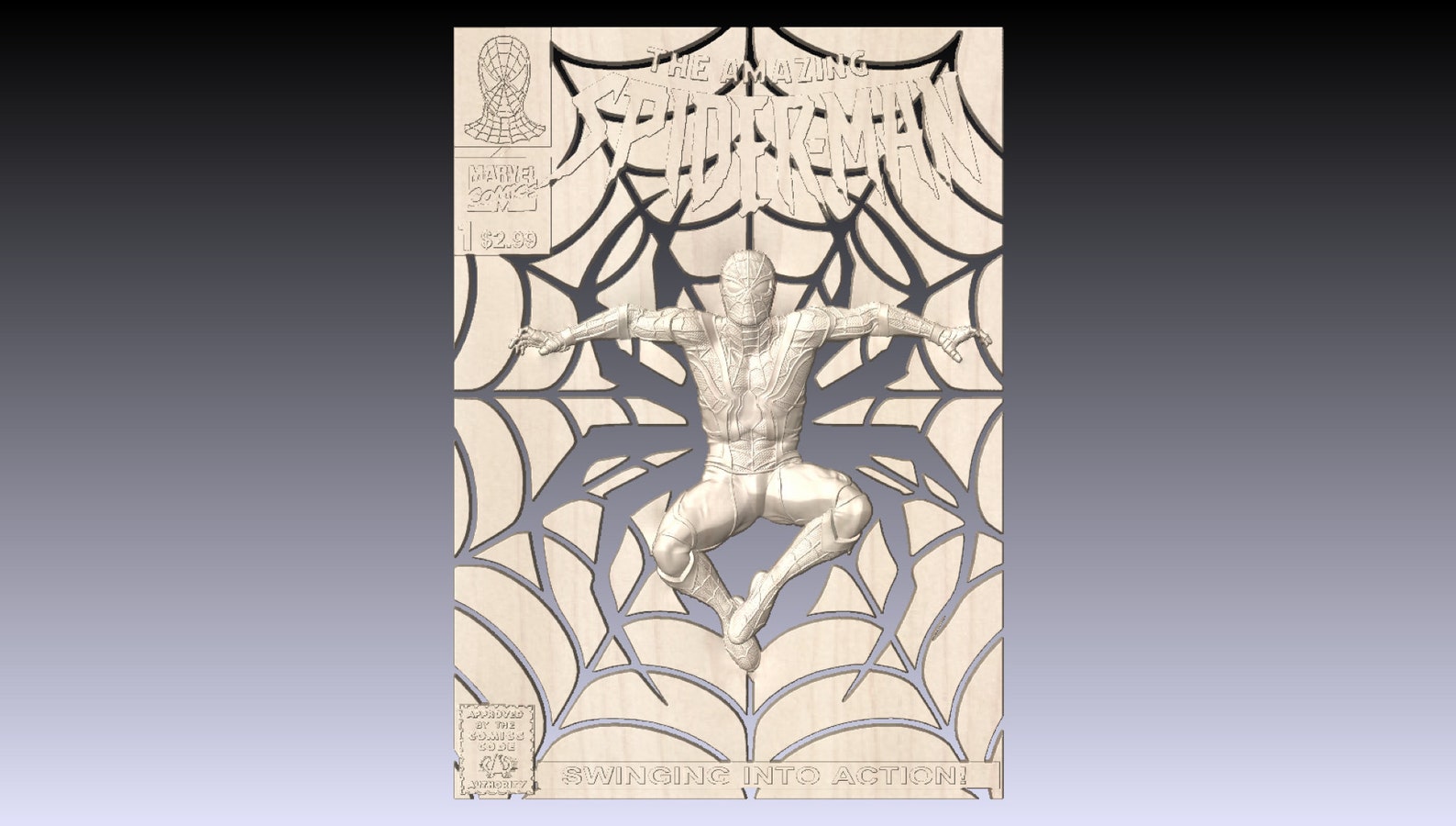 Cover Comic Spider Reliefs 3D STL* Model for CNC Router Engraver ...