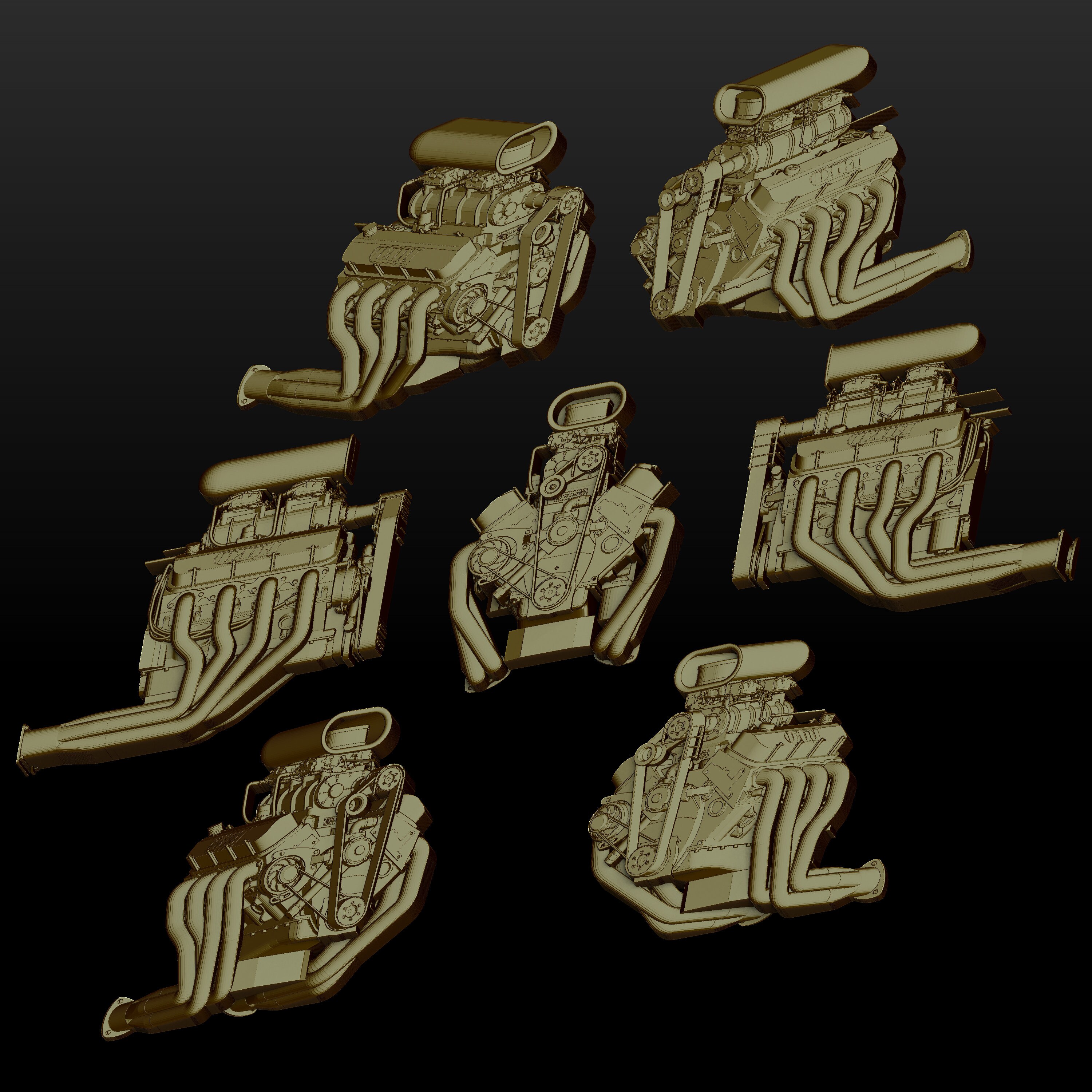 7 Blown Reliefs 3D STL* Model for CNC Router Engraver Carving Machine ...