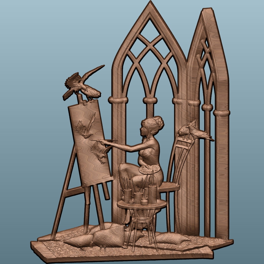 Painting Reliefs 3D STL Model for CNC Router Engraver Carving - Etsy