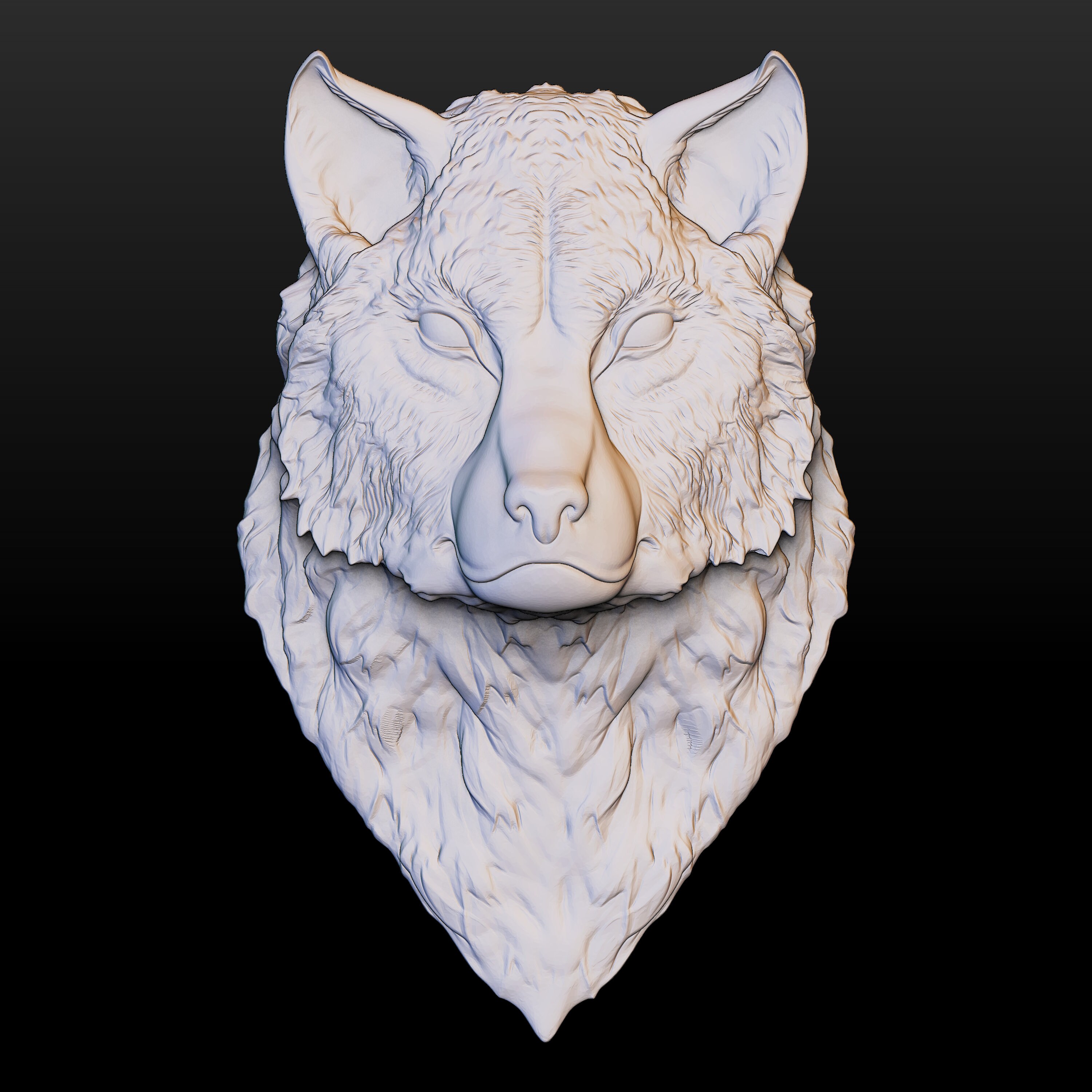 Wolf Head Model Relief Reliefs 3D STL Model for CNC Router Engraver ...