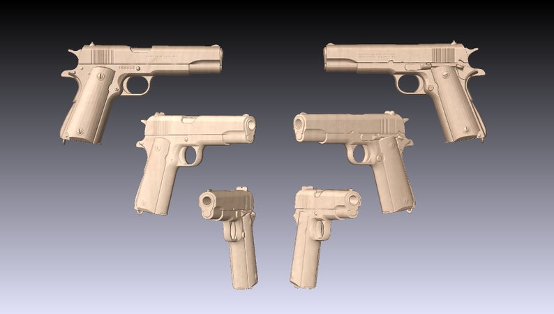 6 Models Colt 1911 Reliefs 2A 2nd Amendment 3D STL* Model for CNC ...