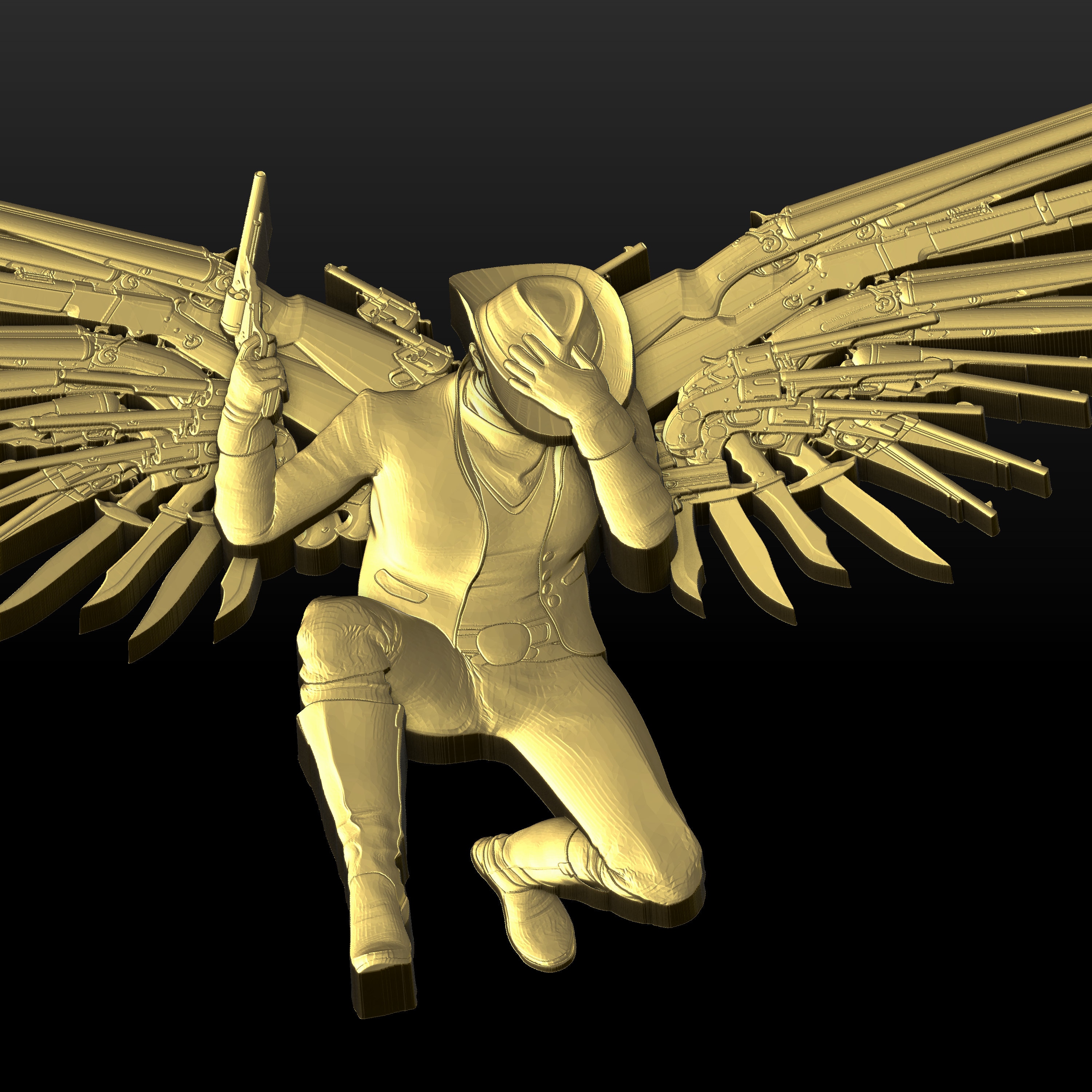 Cowboy Angel Reliefs 3D STL Model for CNC Router Engraver - Etsy