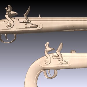 6 X Flintlock Musket Pistol Reliefs 2A 2nd Amendment 3D STL* Model for ...