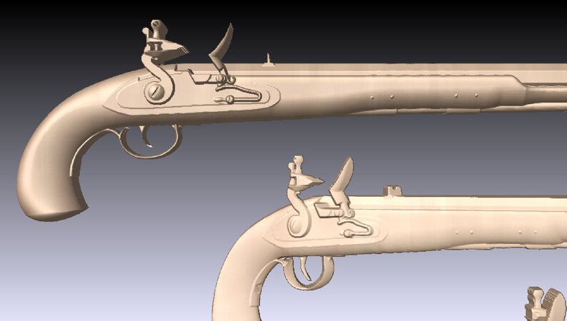 6 X Flintlock Musket Pistol Reliefs 2A 2nd Amendment 3D STL* Model for ...