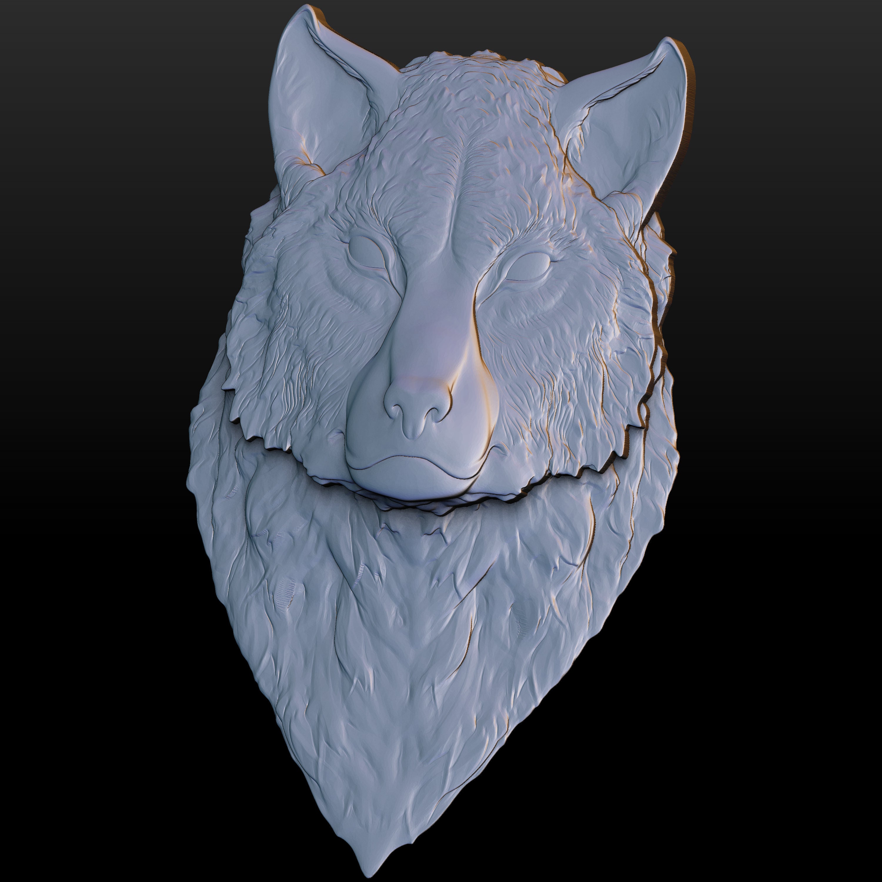 Wolf Head Model Relief Reliefs 3D STL Model for CNC Router Engraver ...
