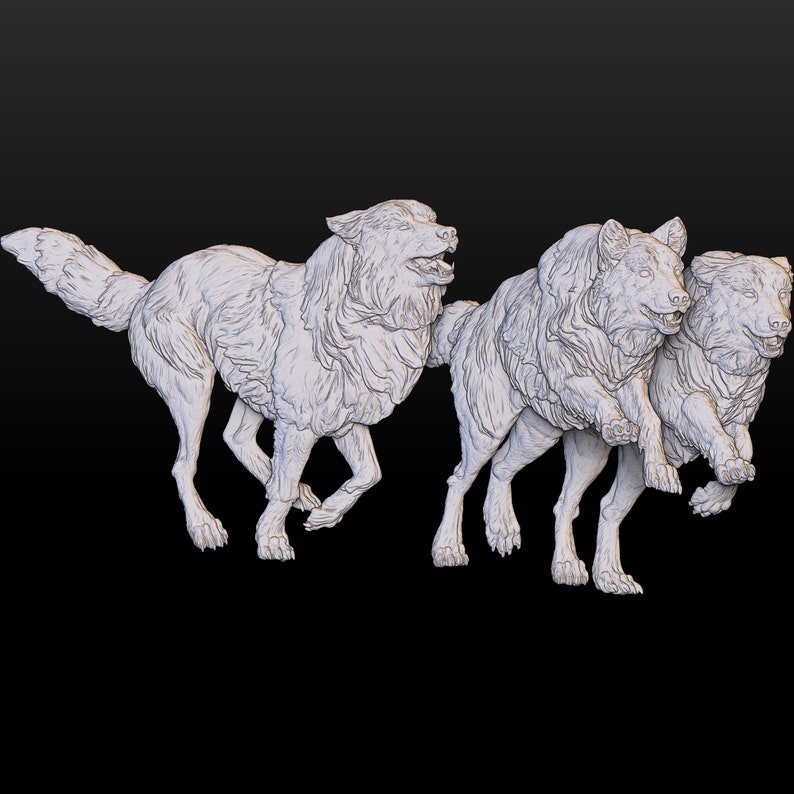 Wolves Model Relief Reliefs 3D STL Model for CNC Router Engraver ...