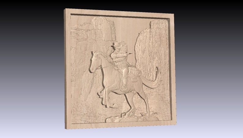 Cowboy Reliefs 3D STL Model for CNC Router Engraver Carving Machine ...