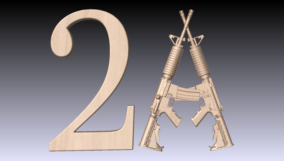 2A 2nd Amendment Reliefs 3D STL* Model for CNC Router Engraver Carving ...
