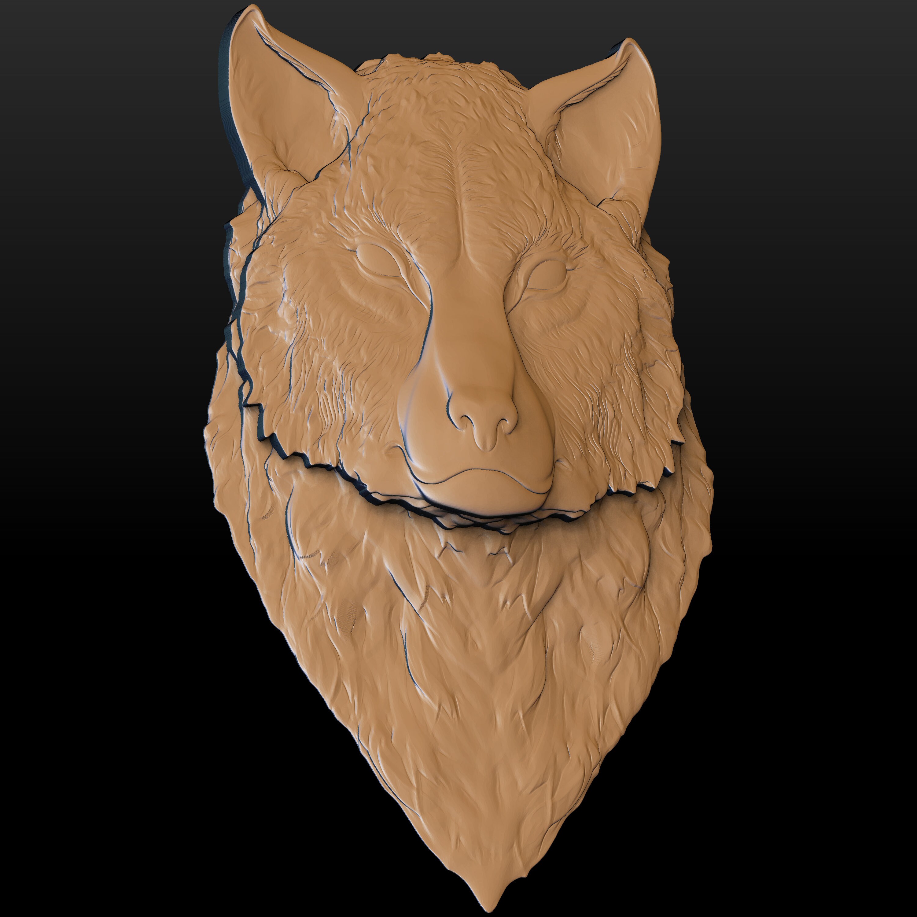 Wolf Head Model Relief Reliefs 3D STL Model for CNC Router Engraver ...