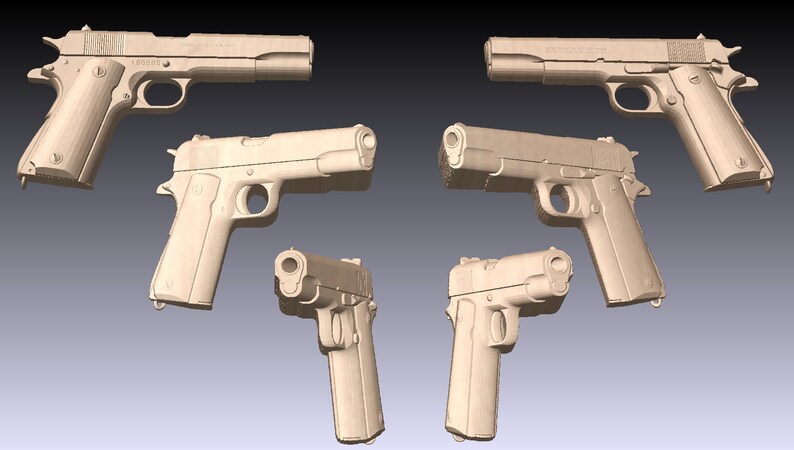 6 Models Colt 1911 Reliefs 2A 2nd Amendment 3D STL* Model for CNC ...