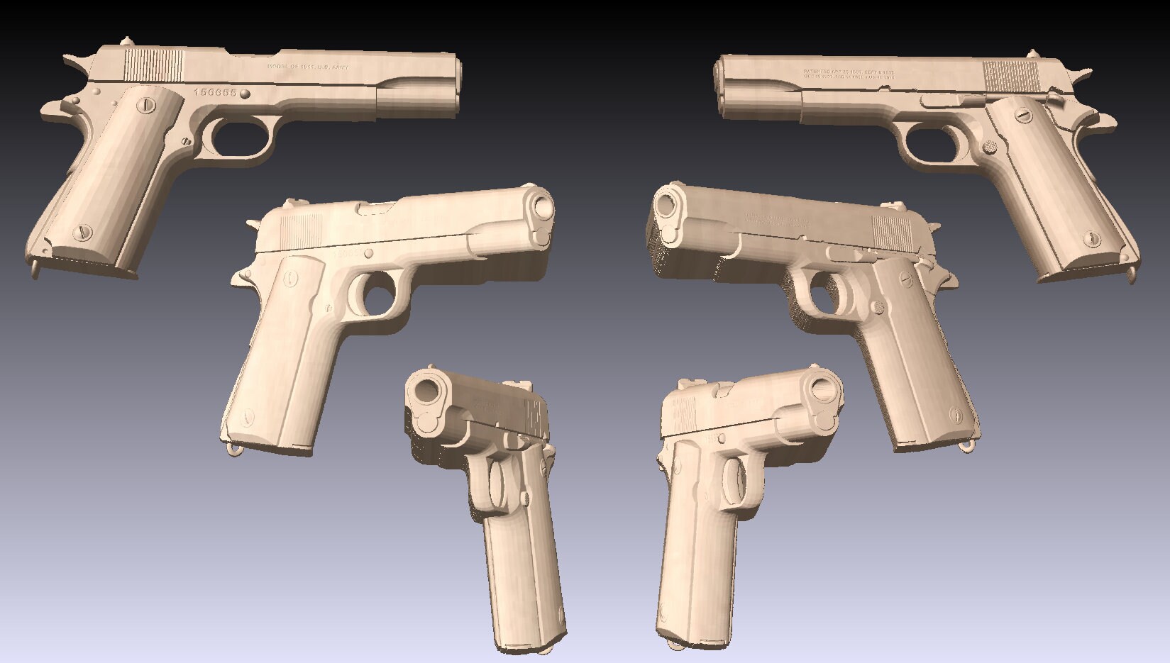6 Models Colt 1911 Reliefs 2A 2nd Amendment 3D STL* Model for CNC ...