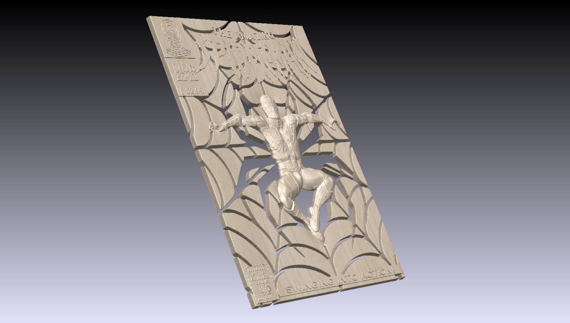 Cover Comic Spider Reliefs 3D STL Model for CNC Router Engraver Carving ...