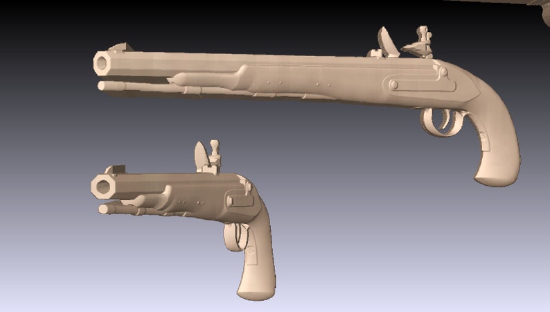 6 X Flintlock Musket Pistol Reliefs 2A 2nd Amendment 3D STL* Model for ...