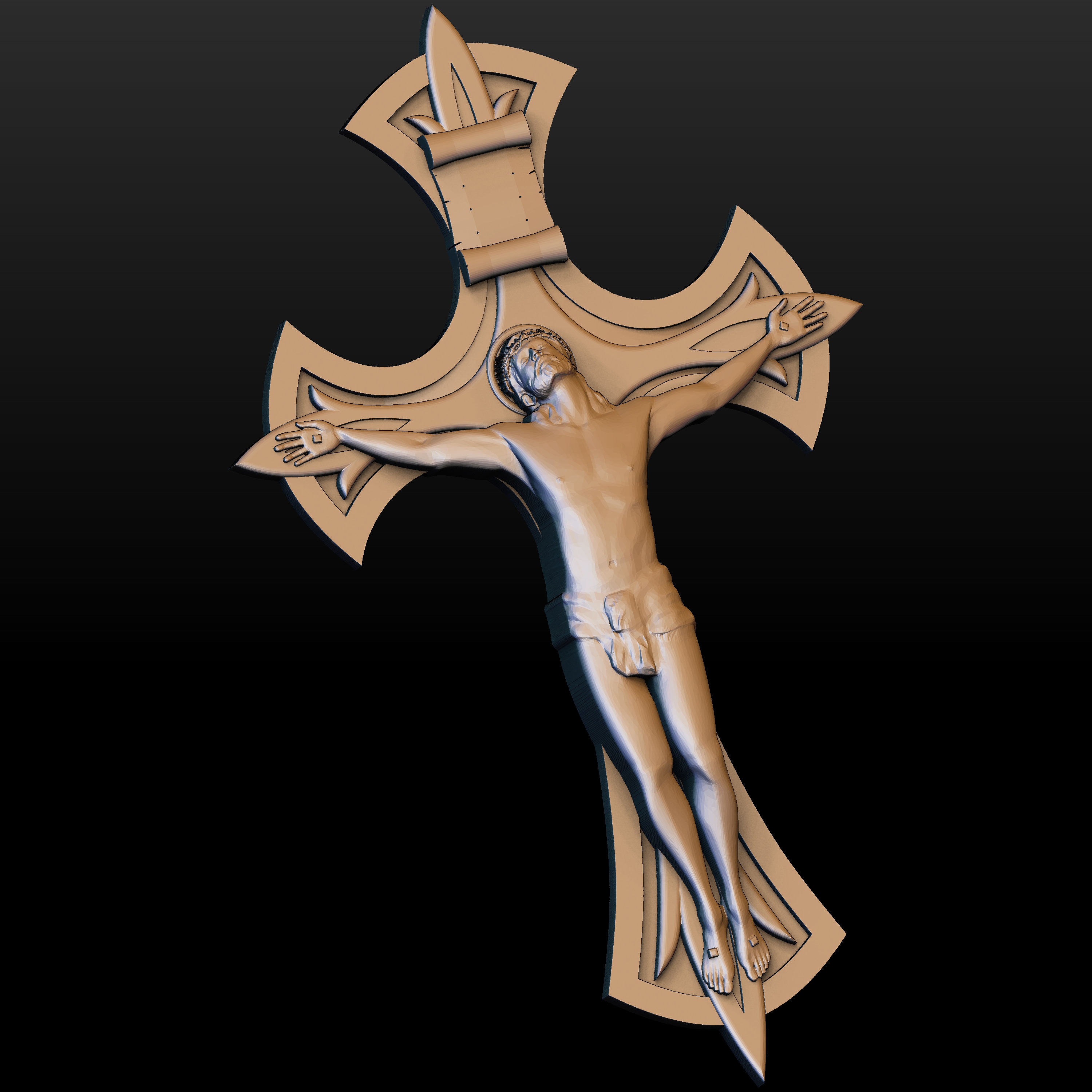 Crucifix Cross Model Relief Reliefs 3D STL Model for CNC Router ...