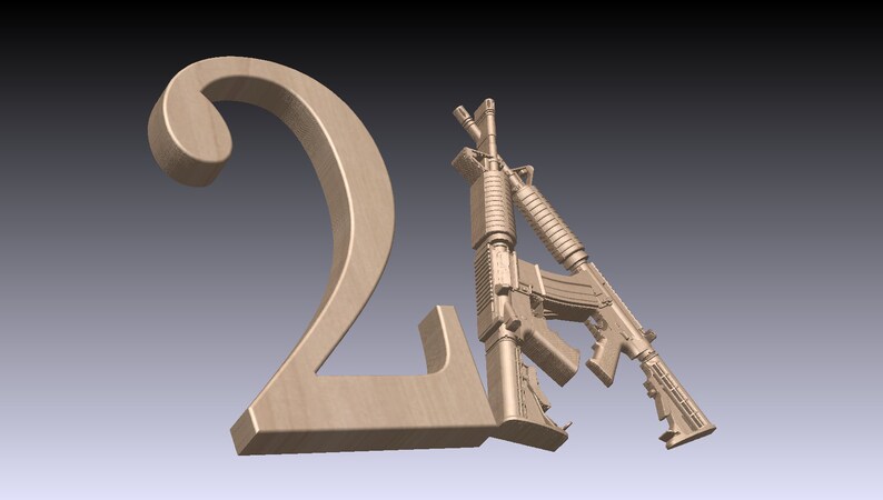2A 2nd Amendment Reliefs 3D STL Model for CNC Router Engraver Carving ...