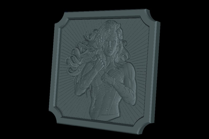 Wonder Woman Bust Reliefs 3d Stl Model For Cnc Router Engraver Carving