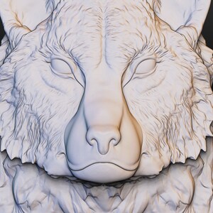 Wolf Head Model Relief Reliefs 3D STL Model for CNC Router Engraver ...