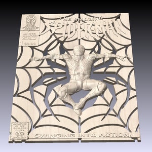 Cover Comic Spider Reliefs 3D STL* Model for CNC Router Engraver ...