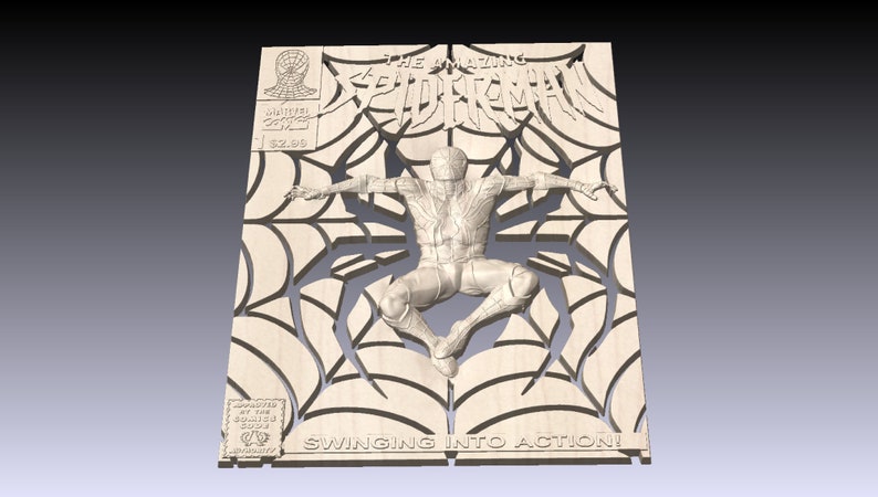 Cover Comic Spider Reliefs 3D STL* Model for CNC Router Engraver ...
