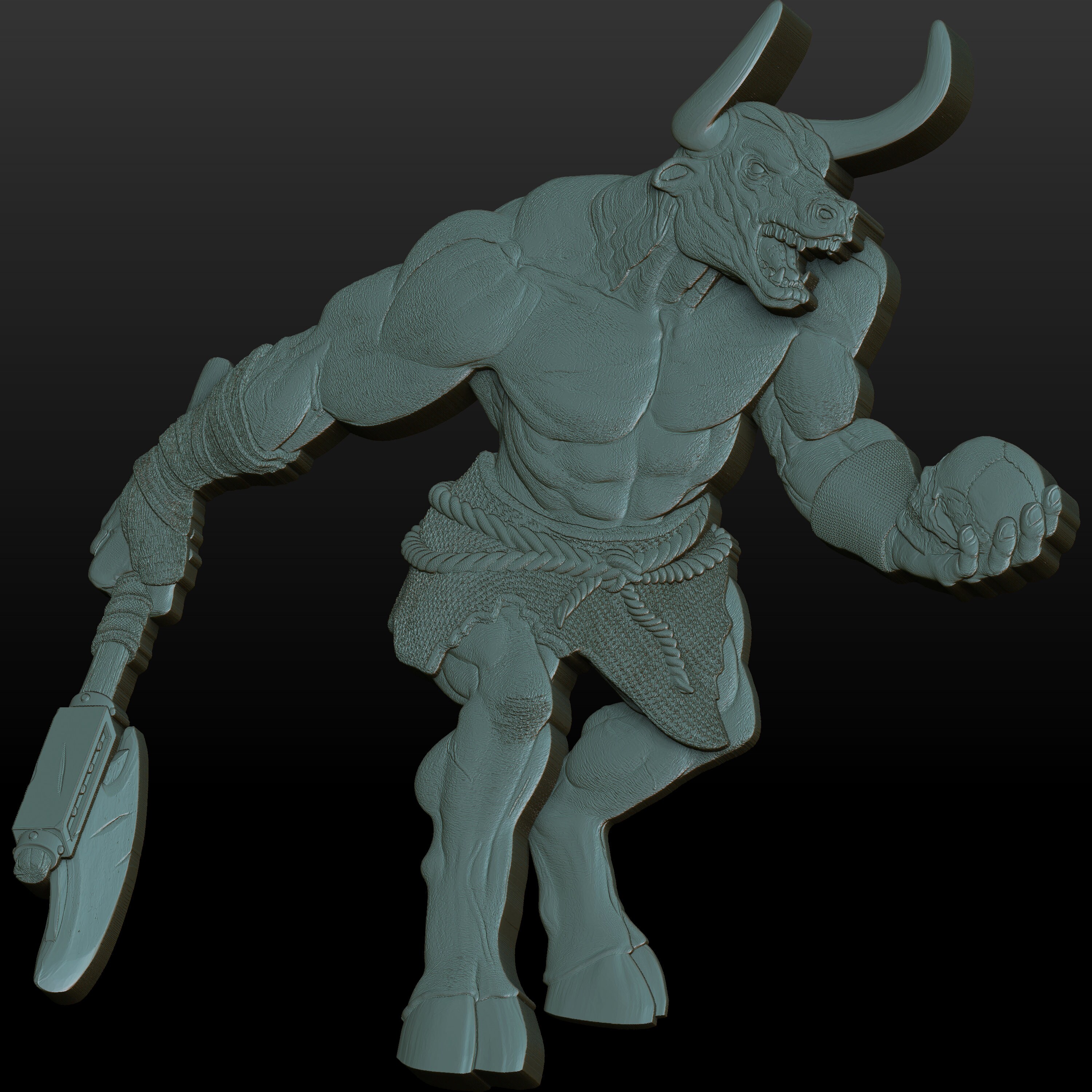 Minotaur Skull Reliefs 3D STL Model for CNC Router Engraver - Etsy