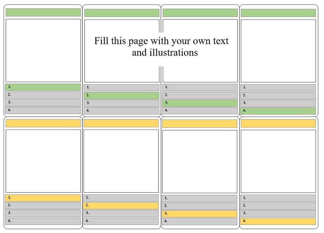 Templates for Creating Your Own Quartet Game in Word - Etsy