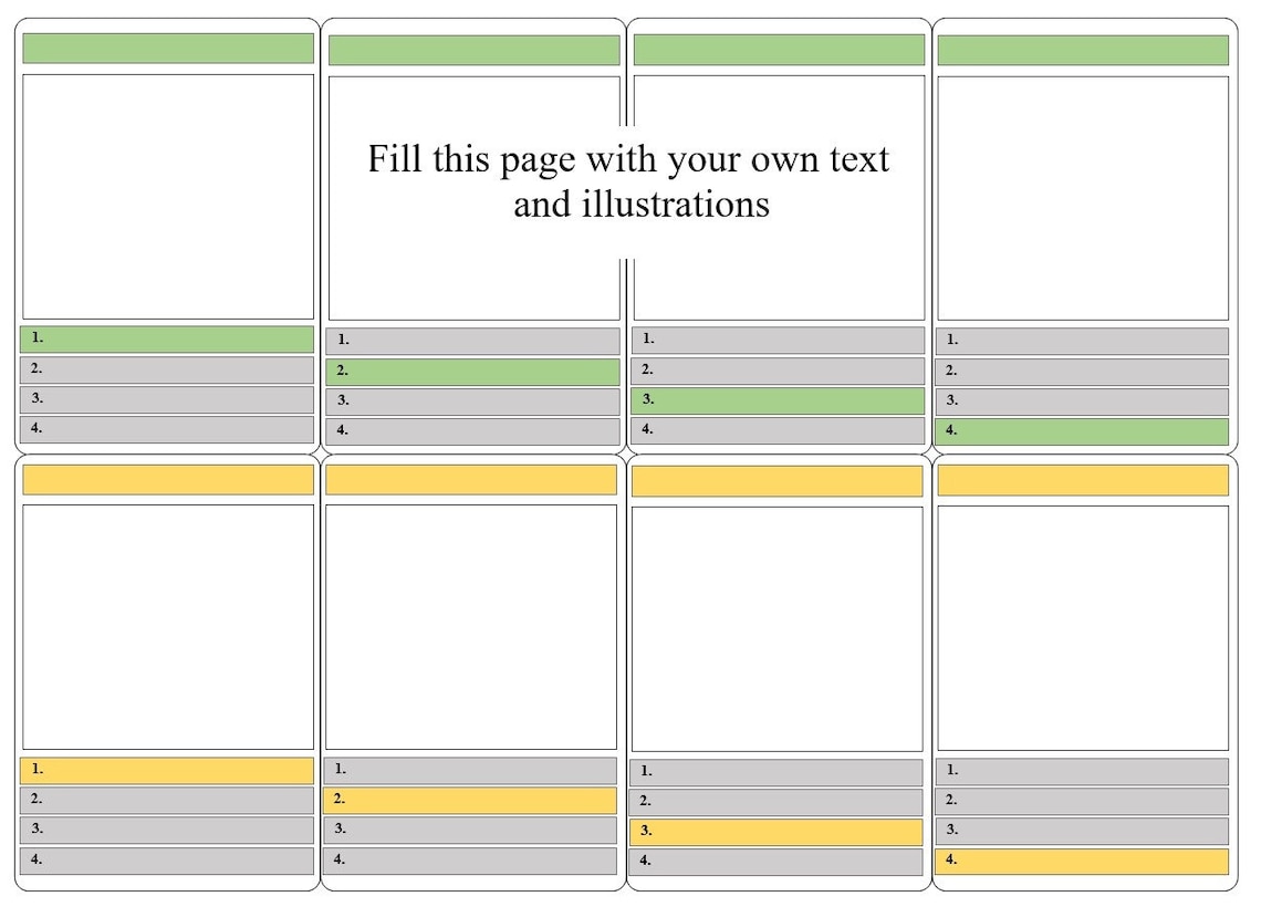 Templates for Creating Your Own Quartet Game in Word - Etsy