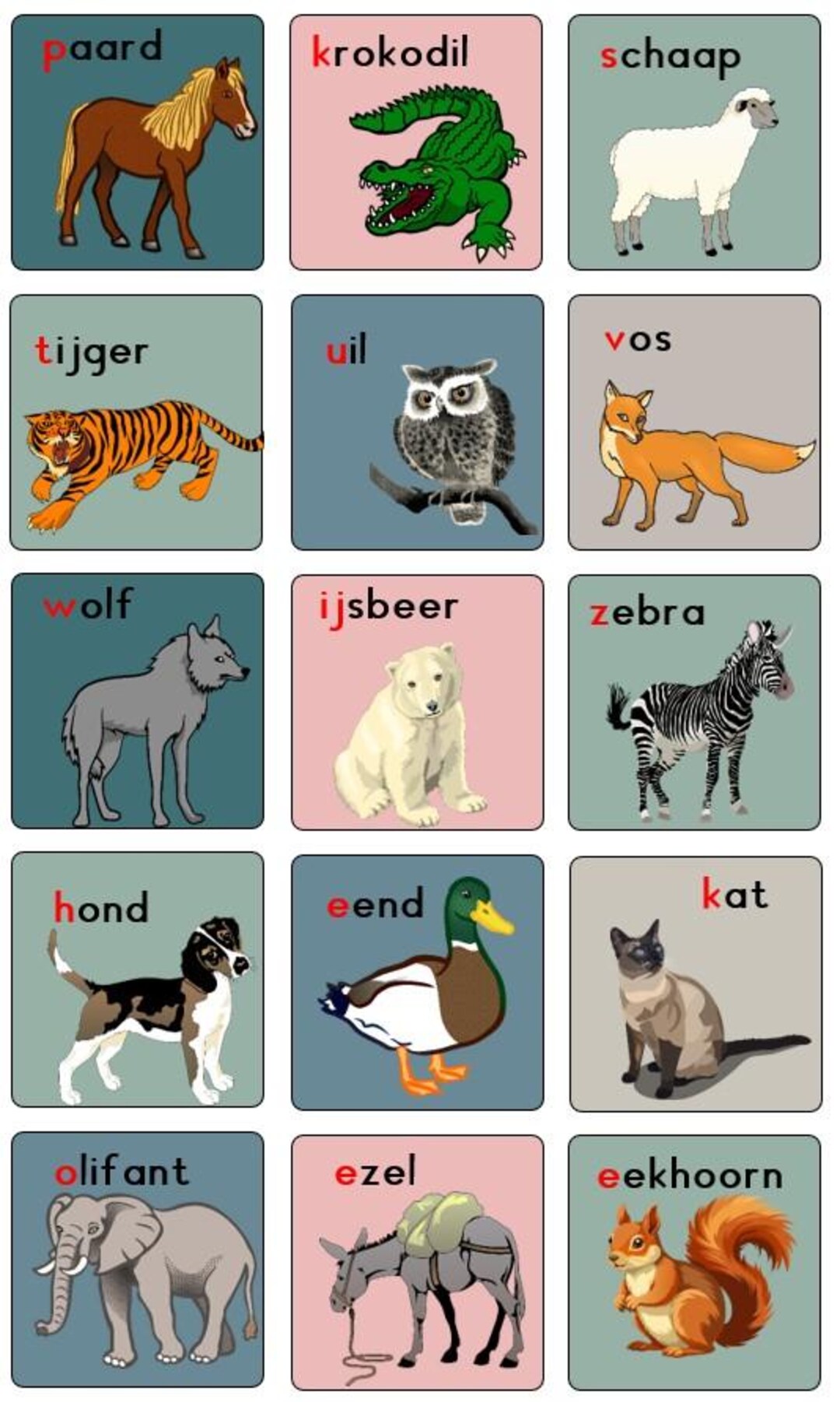 Lotto - Animal Card Game for the Little Ones - Etsy