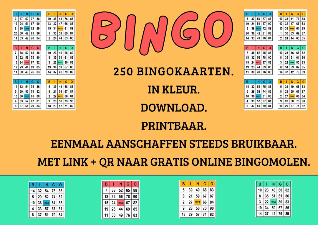 Set of 250 Printable, Reusable Bingo Cards - Etsy