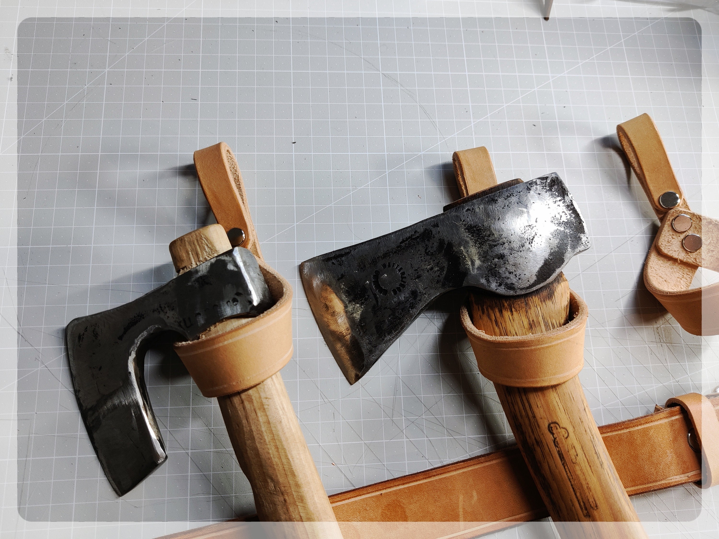 Leather Axe Belt Loop - Handmade Leather - Bushcraft Belt - Axe Holder ...