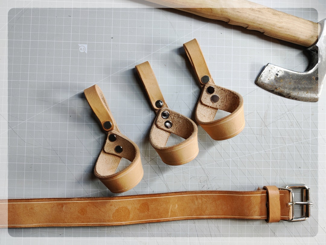Leather Axe Belt Loop - Handmade Leather - Bushcraft Belt - Axe Holder ...