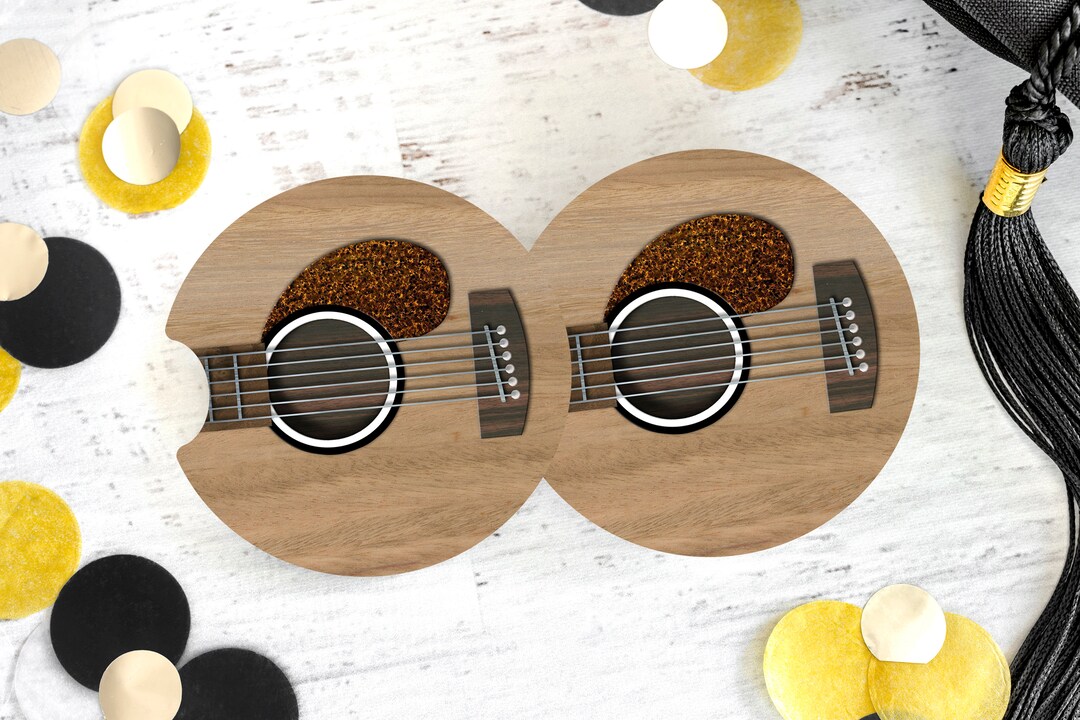 Guitar Neoprene Car Coasters-set of Two Car Coasters Guitar - Etsy