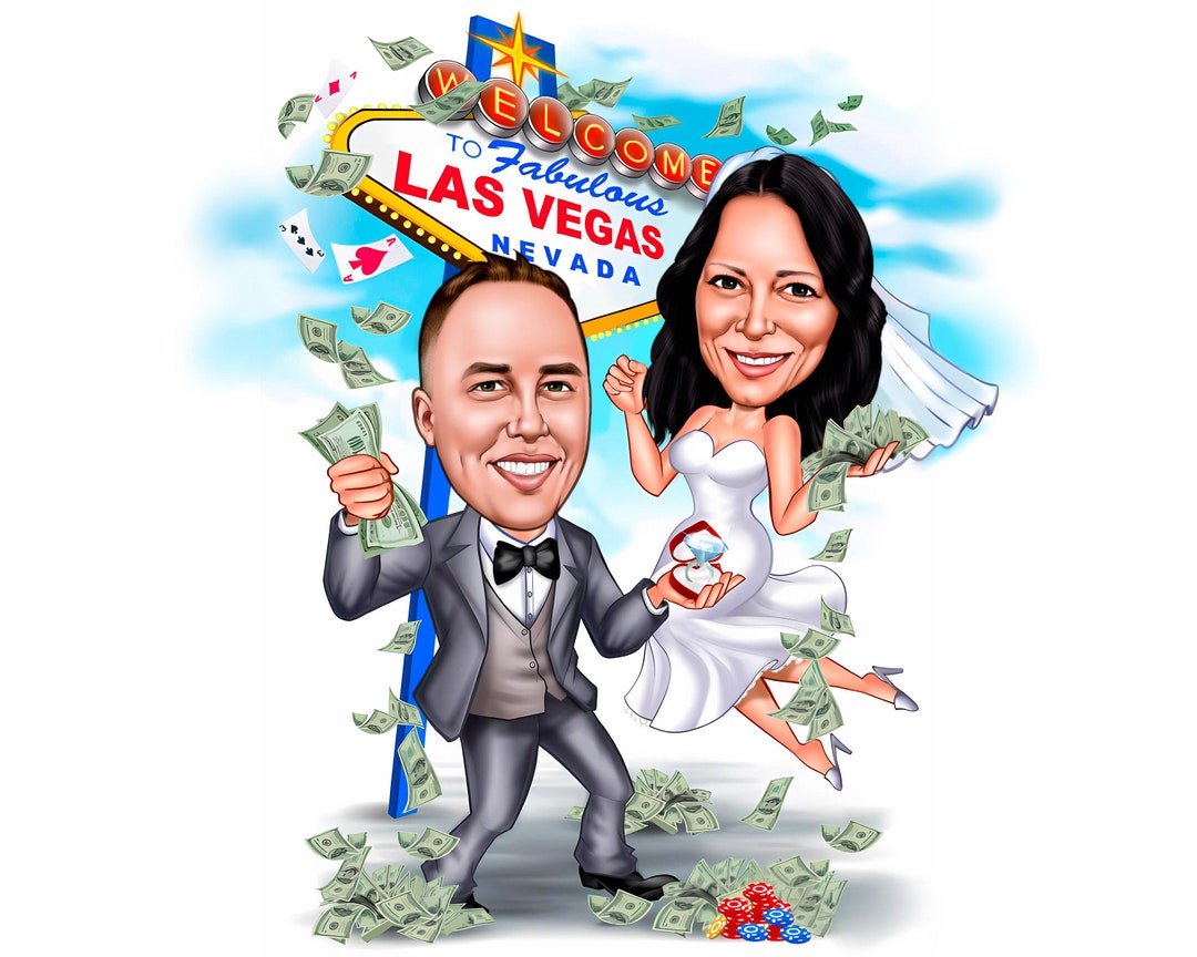 Wedding Caricature Portrait Personalized Wedding Couple Caricature From ...