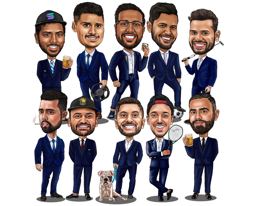 Groomsman Caricature Drawing Funny Wedding Caricature Gift for ...