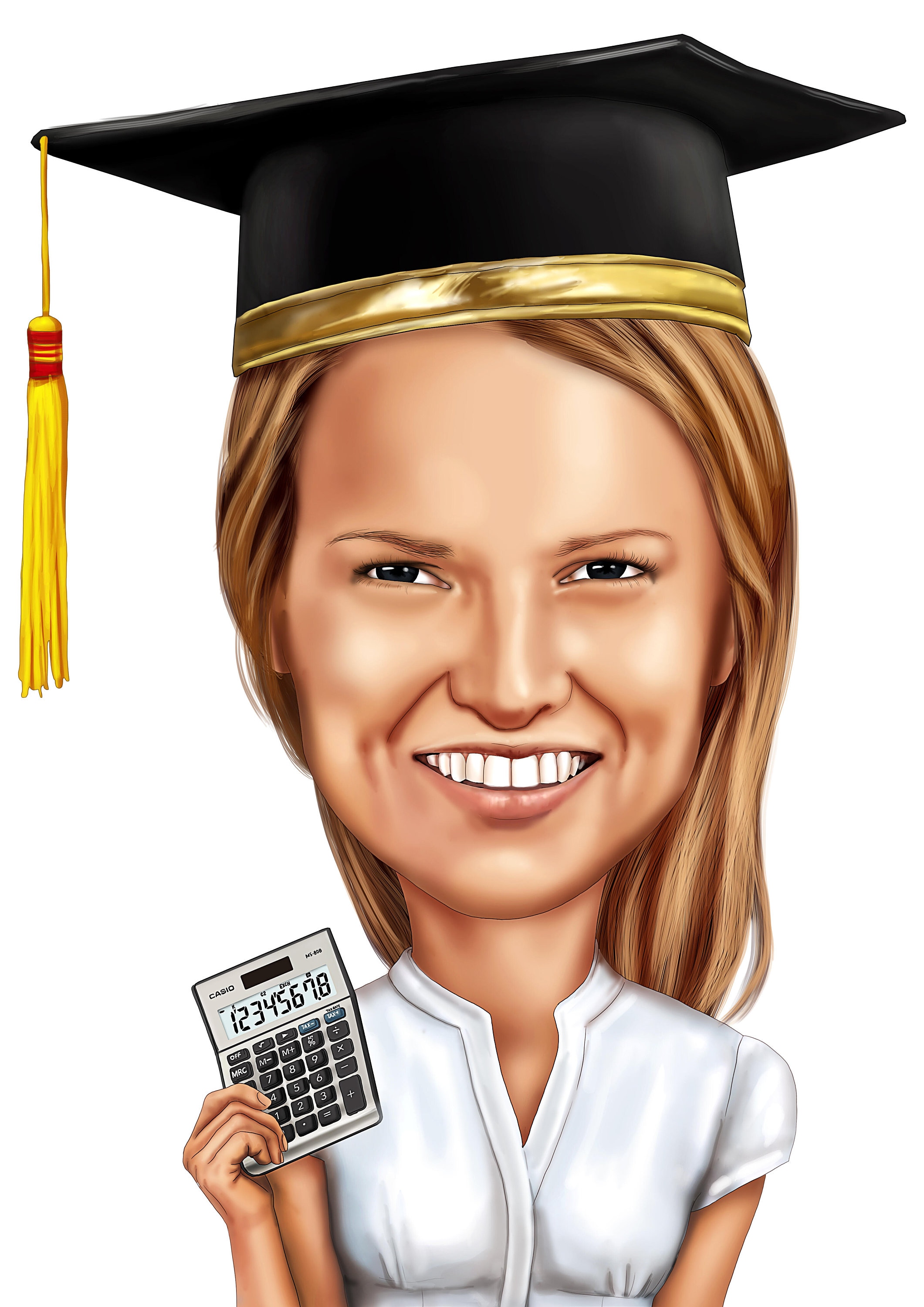 Custom Graduation Caricature From Photo | Head & Shoulders Cartoon ...