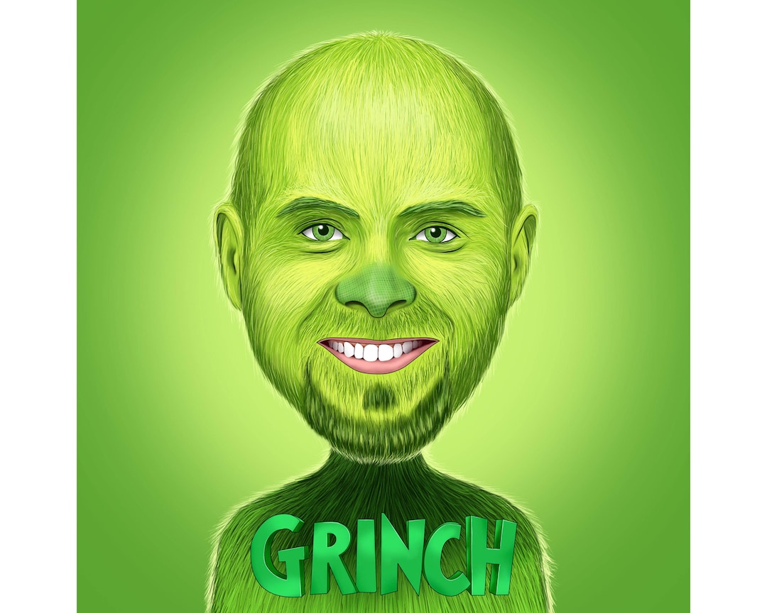 The Grinch Caricature Grinch Cartoon Drawing From Your Photo Grinch ...