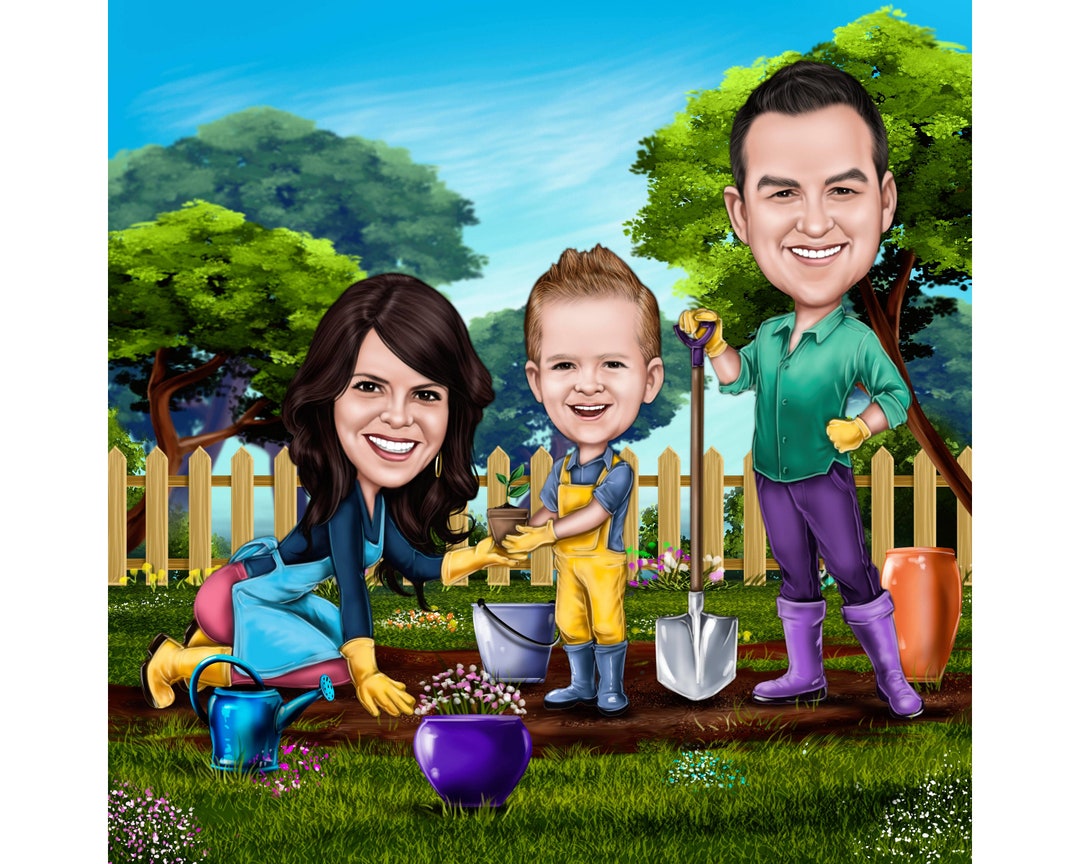 Family Portrait, Family Caricature, Family Portrait Painting From ...