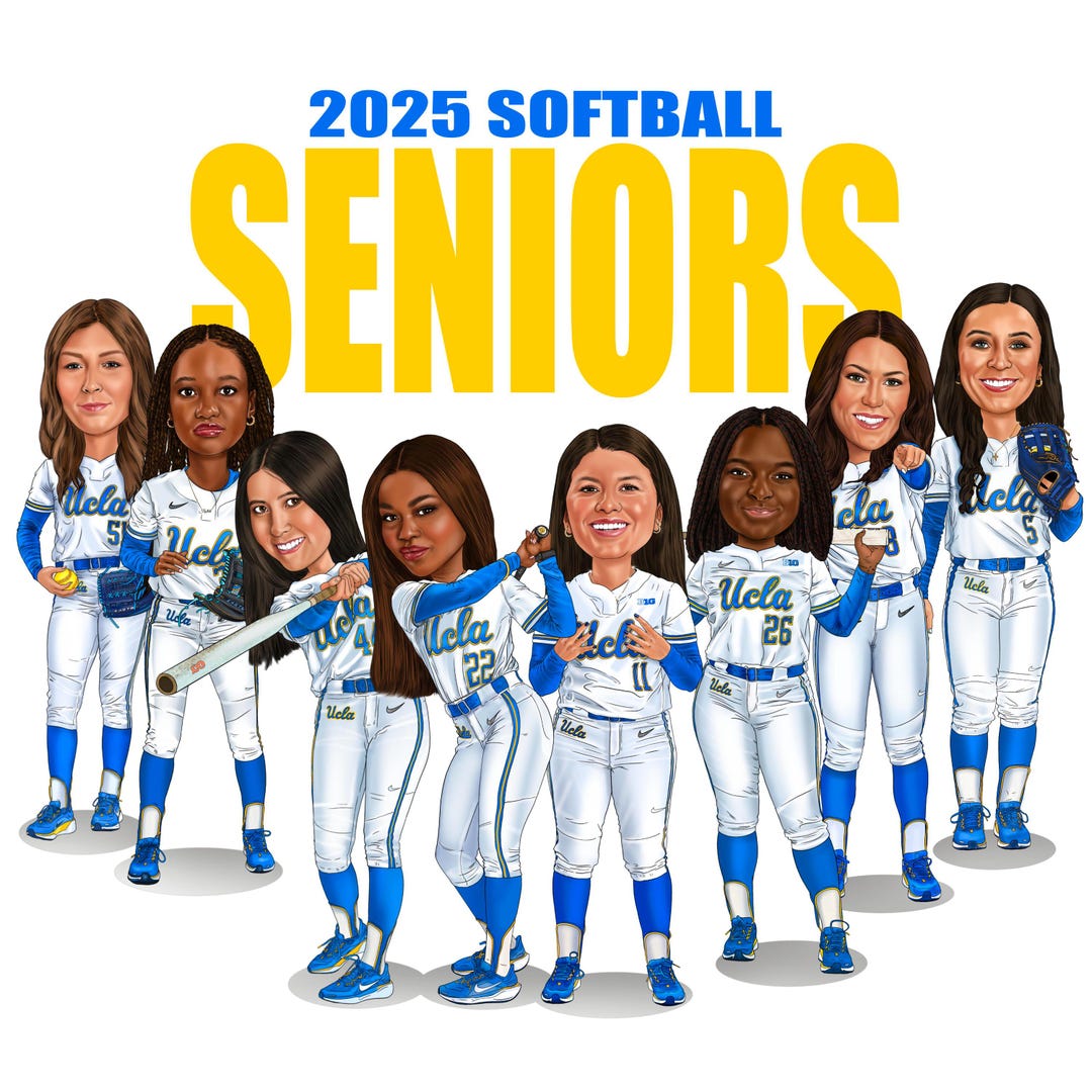 Personalized Softball Team Caricature, Custom Digital Portrait (digital ...